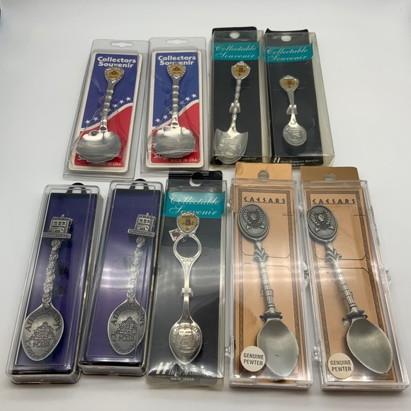 Vintage | Accents | Vintage Lot Of 9 Collectible Spoons In Cases From ...